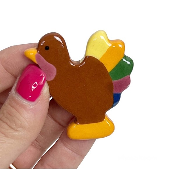 Jewelry | Handmade Ceramic Turkey Pin | Poshmark